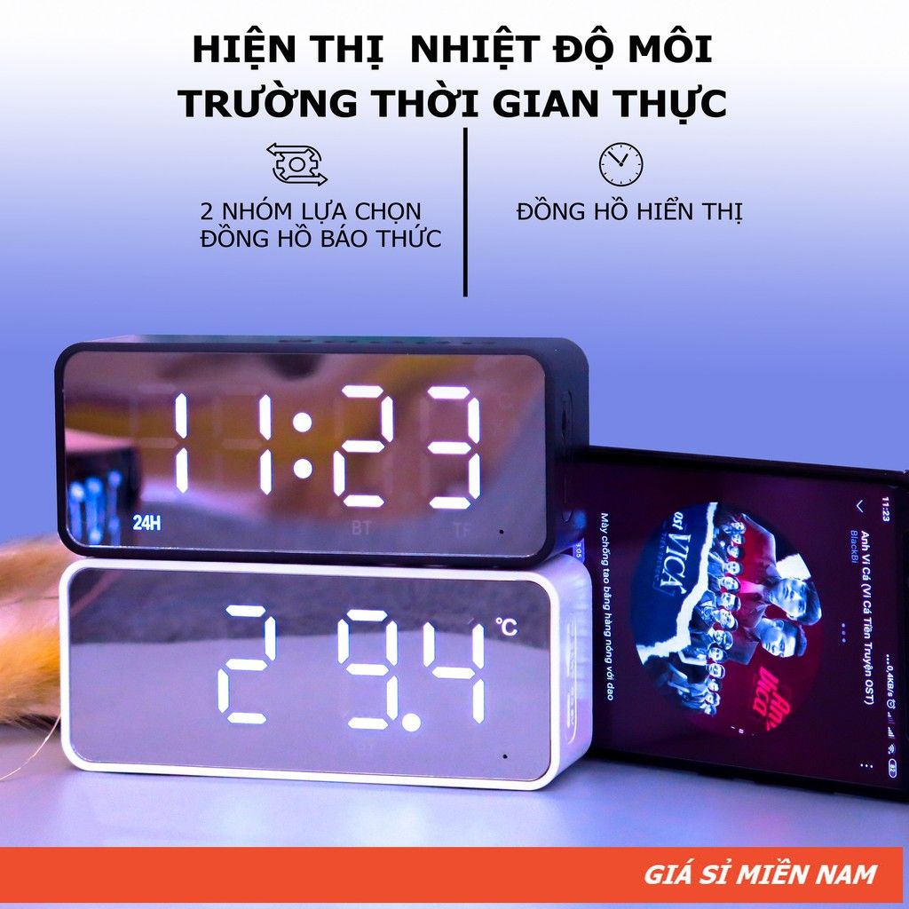 Loa Gương Bluetooth G50 | Đài FM - Tích Hợp Đồng Hồ - Màn Hình Gương giá sỉ, giá bán buôn - Thị ...