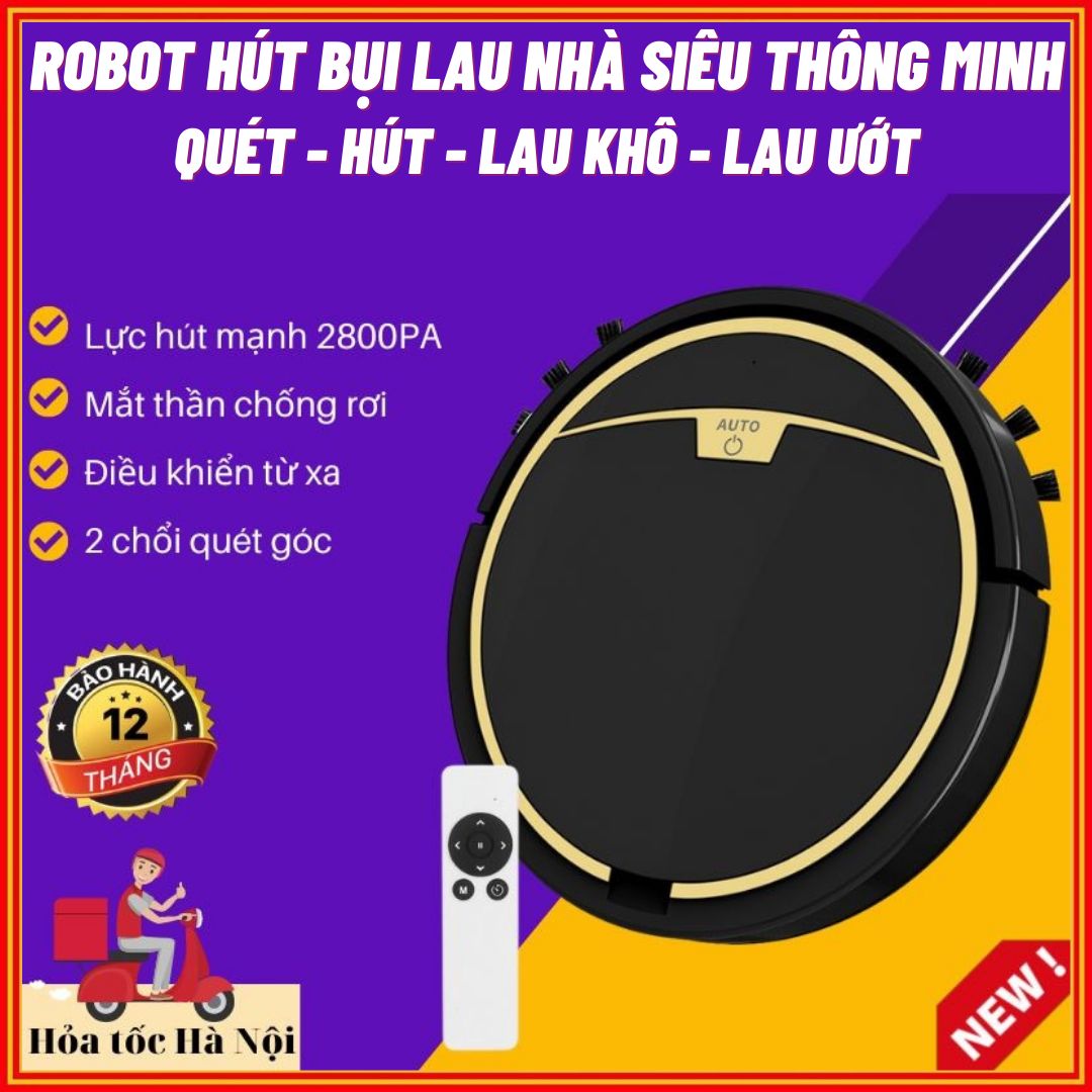 Robot hút bụi RS300, Robot hut bụi lau nhà, Máy quét nhà thông minh tự ...